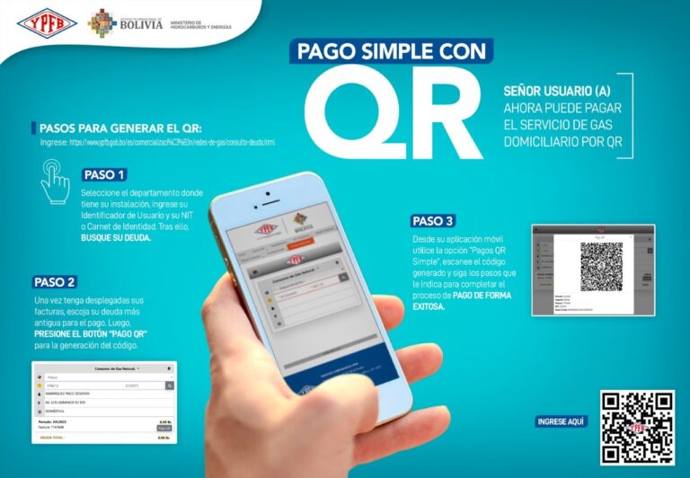 YPFB habilita “Pago Simple” con tecnología QR para pago de los servicios de gas domiciliario ...
